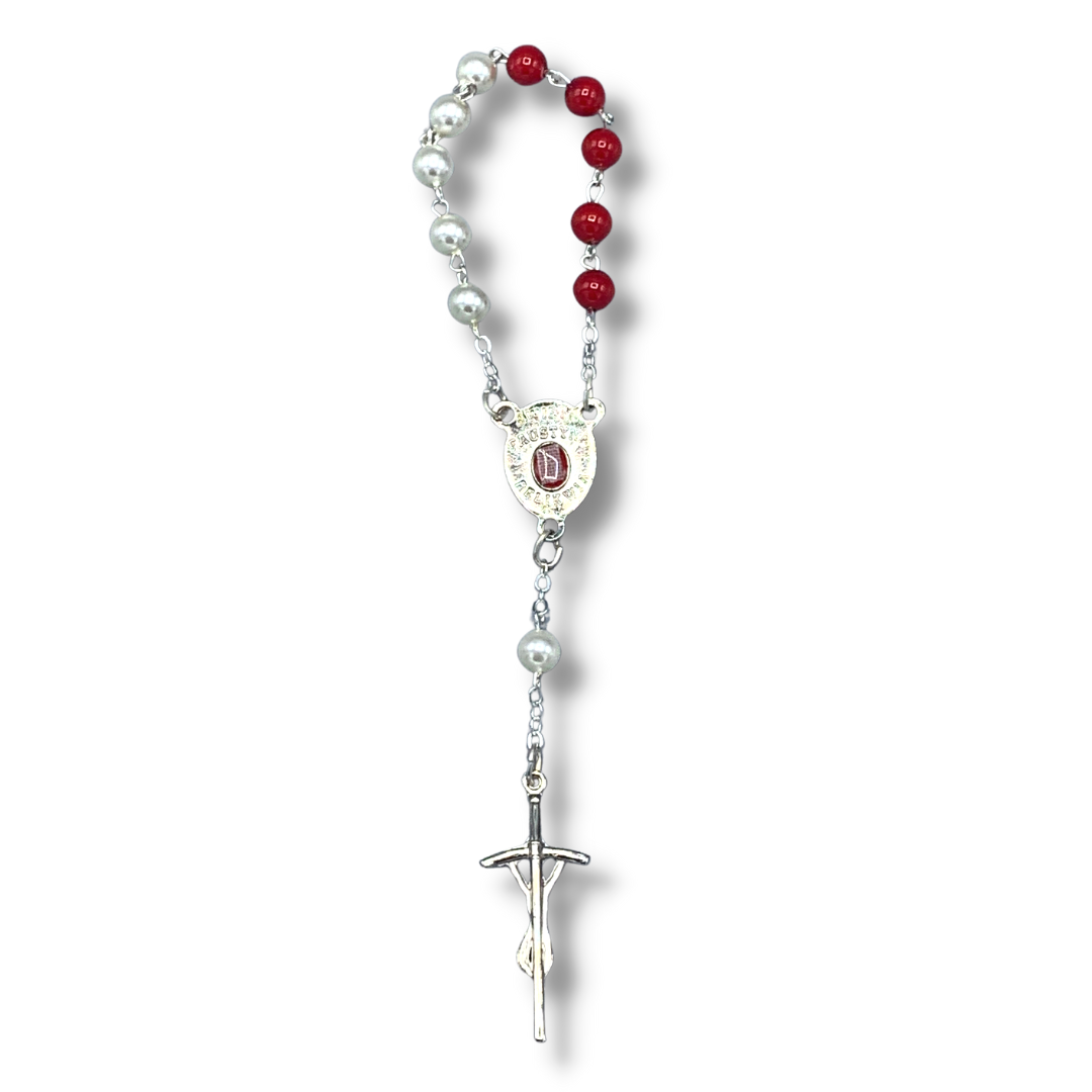 Round Pearl Blood and Water Divine Mercy Decade Rosary with Relic ...