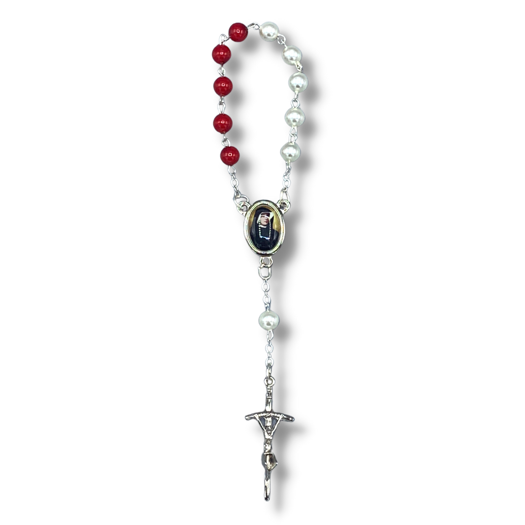 Round Pearl Blood and Water Divine Mercy Decade Rosary with Relic ...