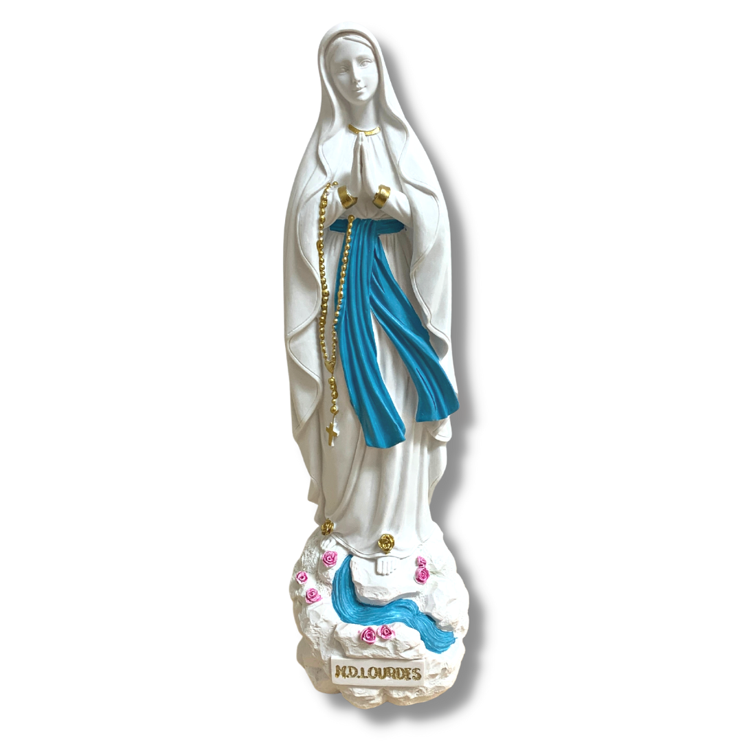 Lourdes Statue with Flowers – Triumph of Love
